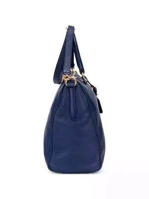 Prada Vitello Daino Bauletto Tote Bag - Blue