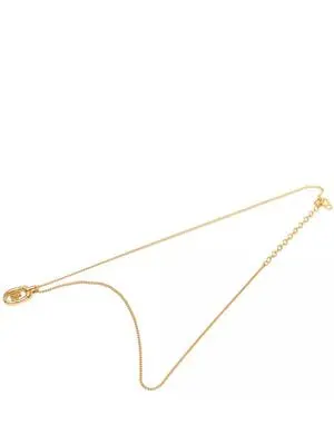 Dior Tone Plated Cd Logo Oval Pendant Necklace - Gold