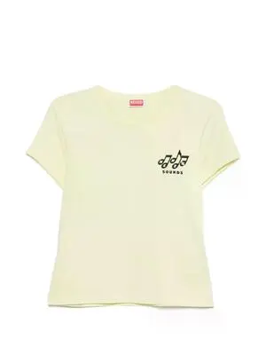Kenzo Sounds Embroidered Crew Neck T-shirt - Yellow