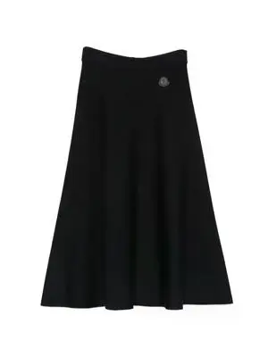 Moncler Logo-patch A-line Midi Skirt - Blue