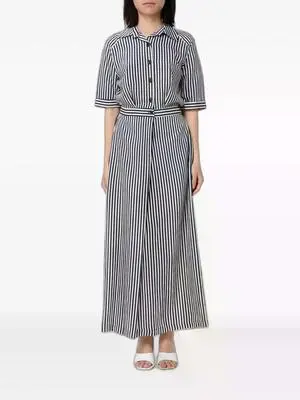 HANITA Striped Shirt Maxi Dress - Blue