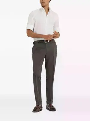 Brunello Cucinelli Italian Fit Garment-dyed Comfort Cotton Gabardine Trousers - Brown