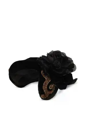Vintage Floral Appliqué Sequin Embellished Hat