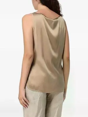 Max Mara Sleeveless Satin Finish Top - Neutrals