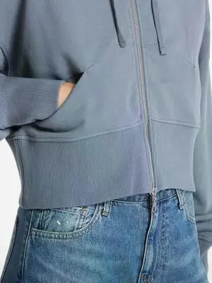 DIME Cropped Zip-up Hoodie With Embroidered Logo