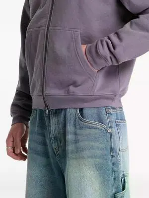 DIME Logo Embroidered Zip-up Hoodie - Purple