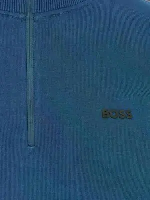 BOSS Logo Patch Half-zip Sweater