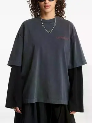 Off-White Short Sleeve T-shirt With Logo And Arrow Motif