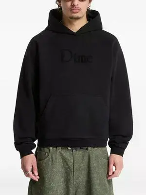 DIME Logo Embroidered Raglan Hoodie - Black