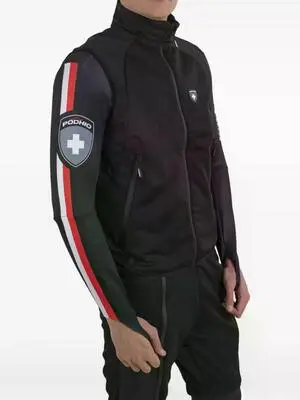 PODHIO Logo-print Zip-up Gilet - Black