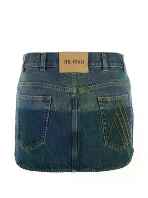 Attico Cut-out Denim Skirt