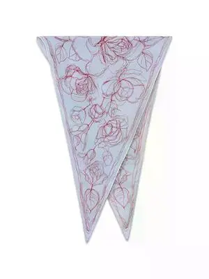 Fabiana Filippi Floral-print Silk Scarf - Blue
