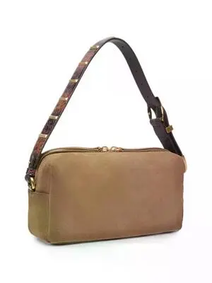 Pinko Medium Suede Boston Bag With Spray Effect - Neutrals