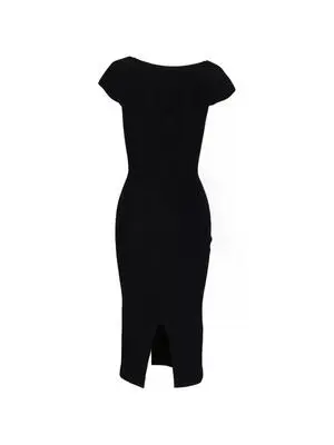 Khaite Allegra Sweetheart Neck Ribbed Knit Dress - Black