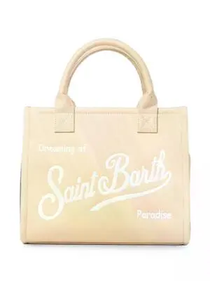 MC2 SAINT BARTH Logo Embroidered Calf Leather Tote Bag