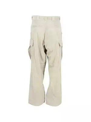 Prada Corduroy Wide Leg Cargo Trousers - Neutrals