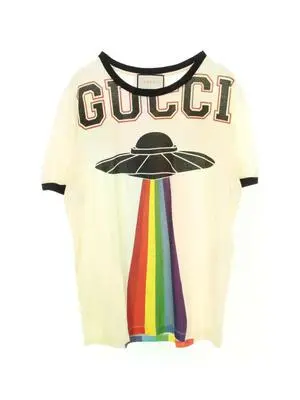 Gucci 2010s Printed Cotton T-shirt - Neutrals