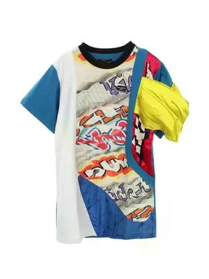 LOUIS VUITTON Color-block Graffiti Print Mini Dress - Blue