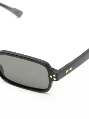 SNOB Rectangle Frame Sunglasses With Gold-tone Hardware