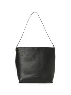 COCCINELLE C-me Lock Grained Leather Shoulder Bag - Black