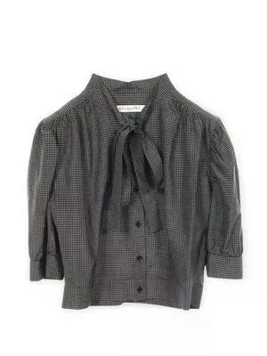 Dior Puff Sleeve Pussy-bow Blouse - Black