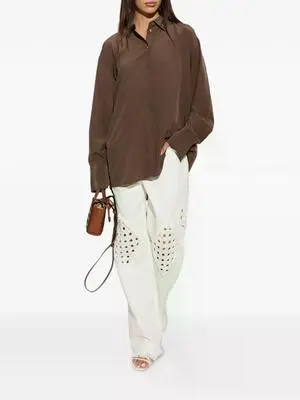 FERRAGAMO Crochet Insert Frayed Straight Leg Jeans