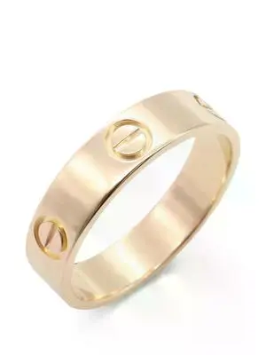 Cartier 18kt Rose Love Engraved Band Ring - Gold