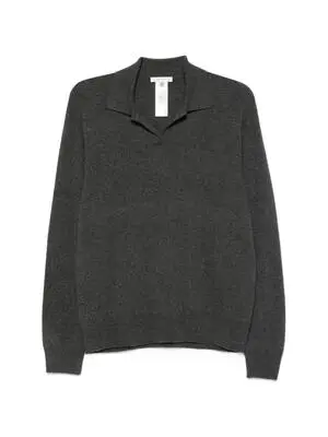 THE ROW Oashi Baby Cashmere Polo Sweater - Grey
