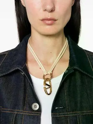Valentino Garavani Vlogo Rope Necklace - Neutrals