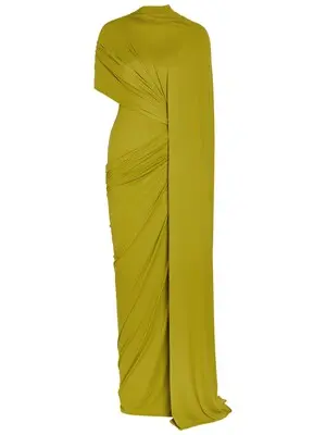 DEME Daphne Draped Stretch-jersey Gown - Olive