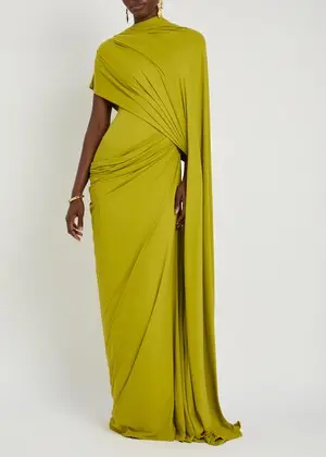 DEME Daphne Draped Stretch-jersey Gown