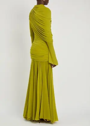 DEME The Oakland Draped Stretch-tulle Gown