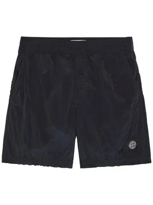 Stone Island Stone Island Appliquéd Nylon Shorts Navy