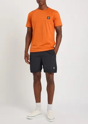 Stone Island Appliquéd Nylon Shorts - Navy
