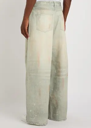 WON HUNDRED Lyon Wide-leg Painted-effect Denim Jeans