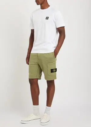 Stone Island Logo Cotton Shorts
