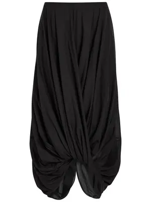 TOTEME Draped Midi Skirt - Black