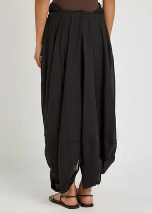 TOTEME Draped Midi Skirt - Black