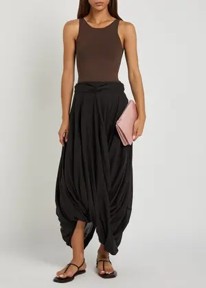 TOTEME Draped Midi Skirt - Black