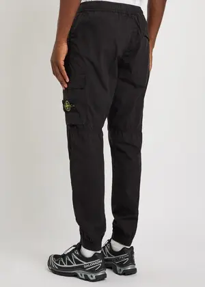 Stone Island Logo Stretch-cotton Cargo Trousers