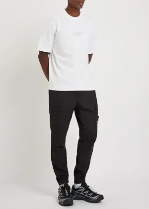 Stone Island Logo Stretch-cotton Cargo Trousers