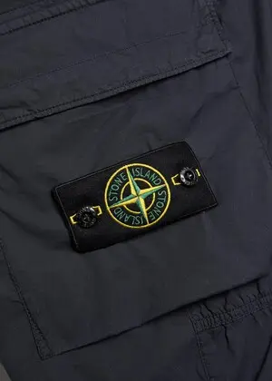 Stone Island Logo Stretch-cotton Cargo Trousers - Navy
