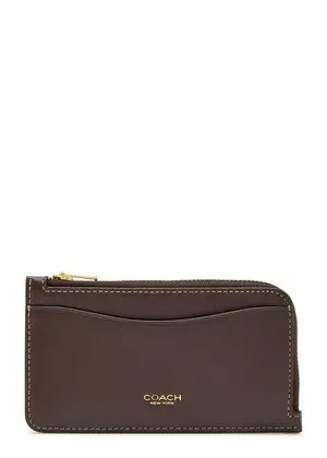 COACH New York Leather Card Holder - Brown