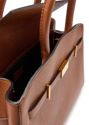 DEMELLIER The Hudson Midi Grained Leather Top Handle Bag - Tan