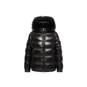 Moncler Hypolais Short Down Jacket With Detachable Hood - Black