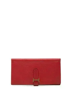 Hermès 2012 Epsom Bearn Wallet Long Wallets - Red