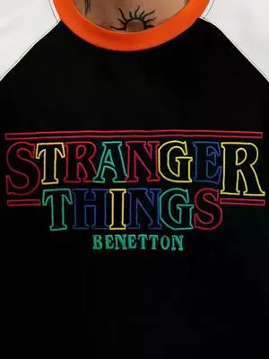 BENETTON Stranger Things Embroidered Raglan Sleeve Sweatshirt