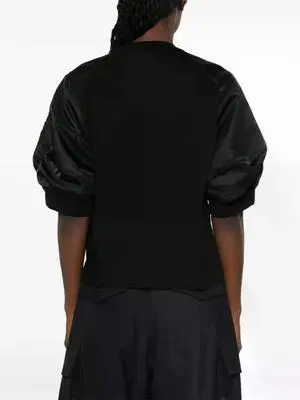 Sacai Crew Neck Sweatshirt With Zip Pocket Sleeve