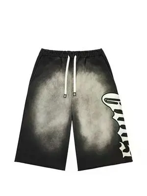 GODSPEED Faded Logo Patch Shorts - Black
