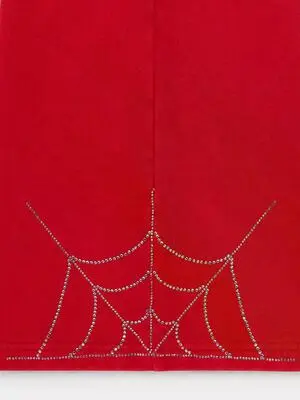 SP5DER Rhinestone-embellished Spider-web Track Pants